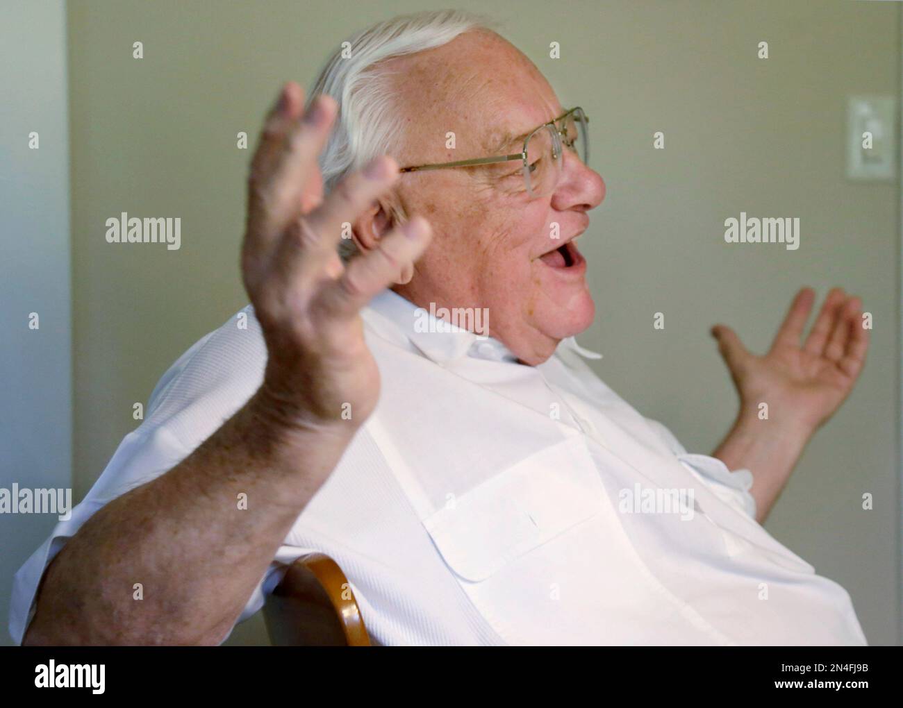 In this July 3, 2014 photo, former Illinois Gov. George Ryan speaks at ...