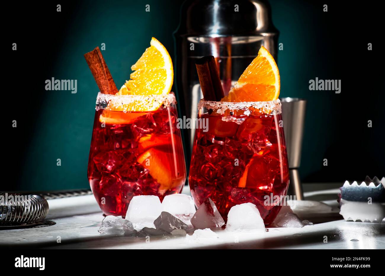 Negroni mezcalito alcoholic cocktail with mezcal, vermouth, bitters ...