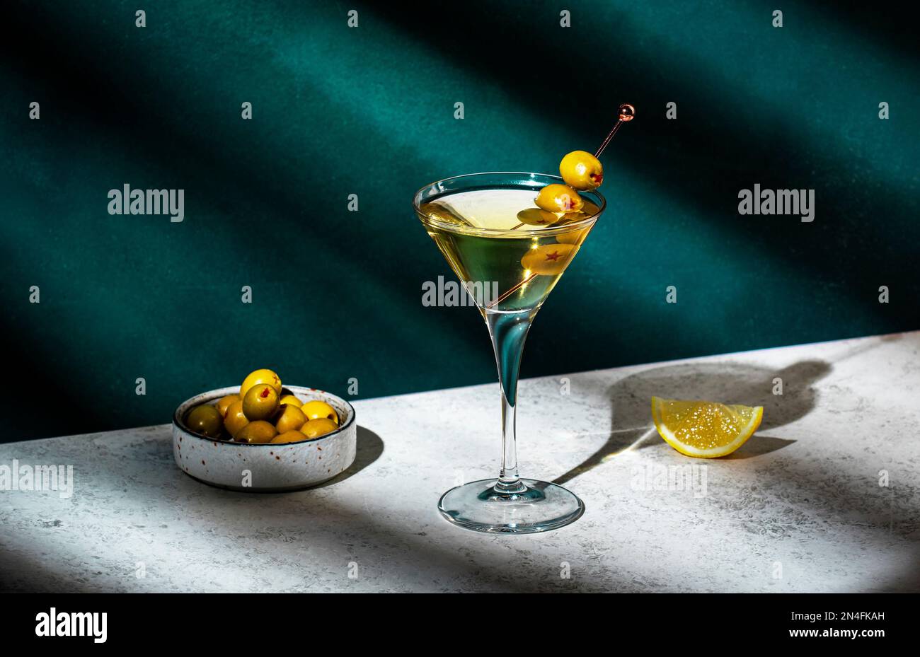 Vodka martini, classic alcoholic cocktail drink with vodka and vermouth ...