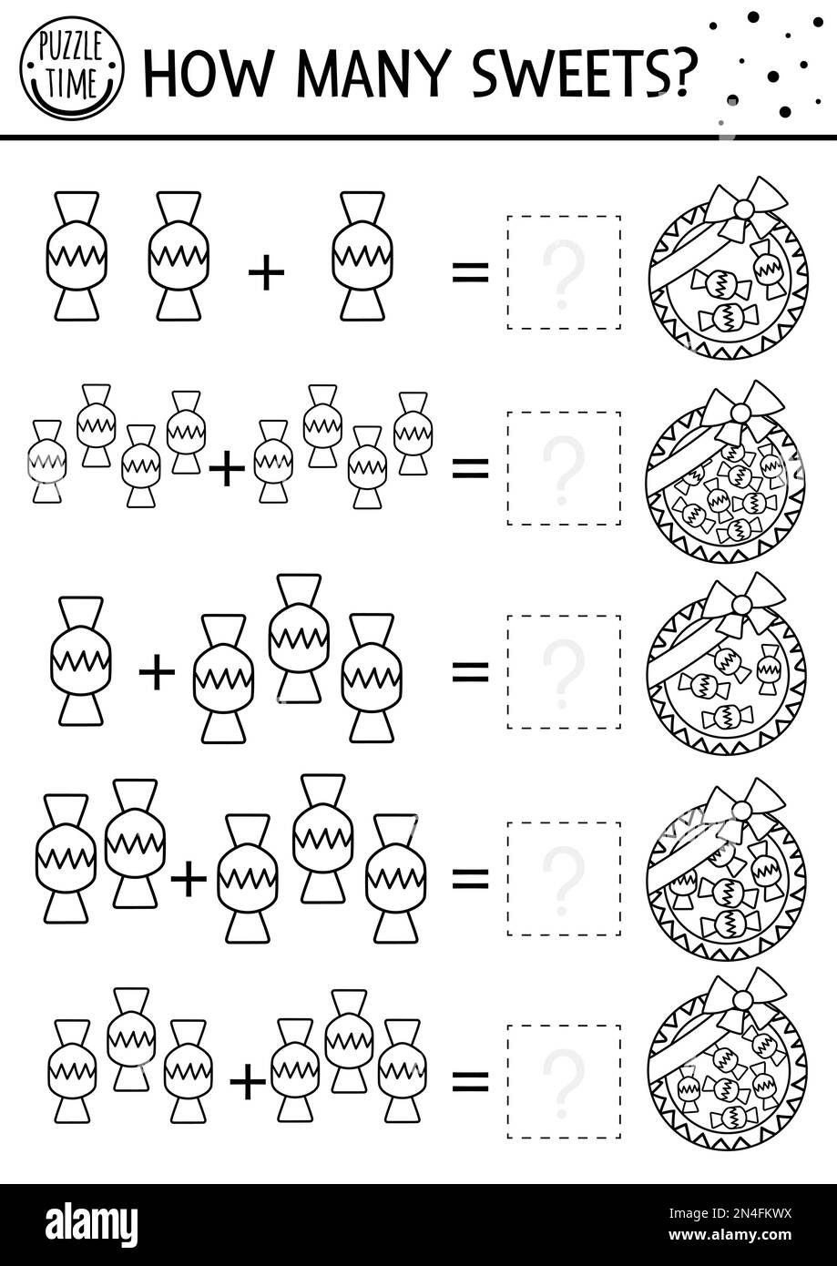 Mothers day black and white matching game with sweet box. Holiday math ...