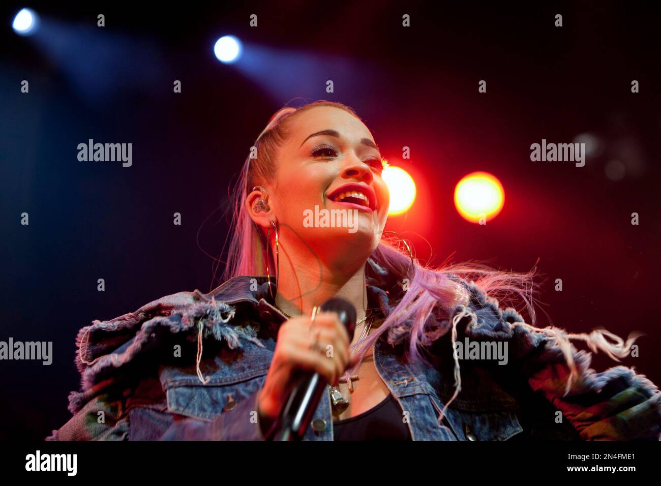 British singer Rita Ora during her performance in Madrid, Spain, on ...