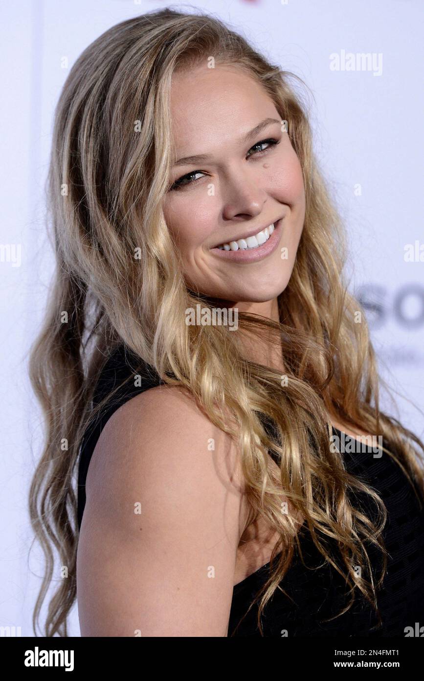 FILE - In this May 15, 2013 file photo, Ronda Rousey arrives at the ...