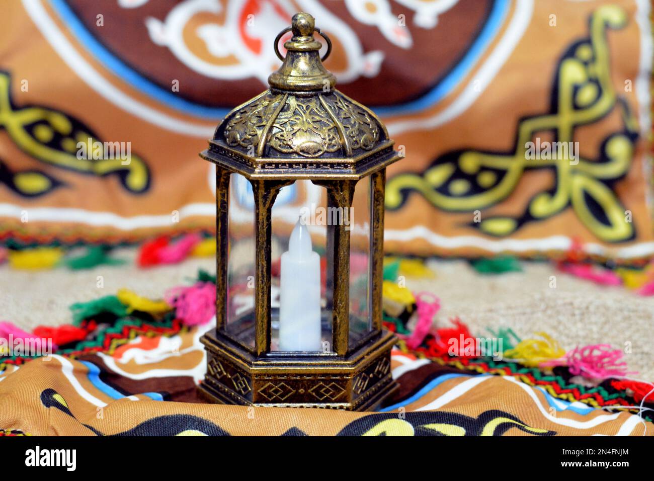Ramadan Lantern lamp or Fanous Ramadan on a Ramadan background as a ...