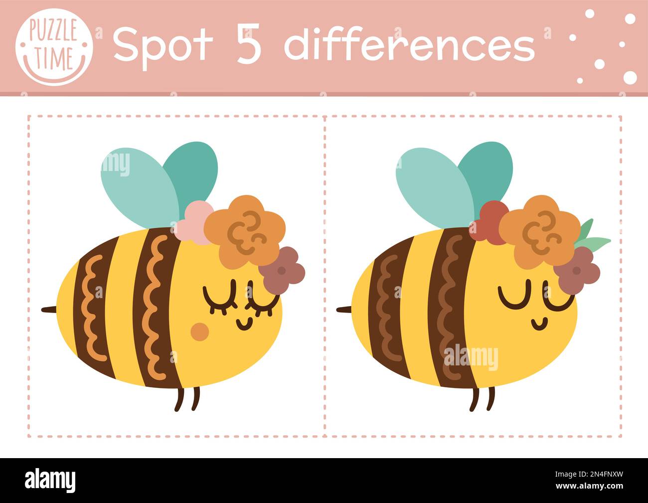 Find differences game for children. Woodland educational activity with ...