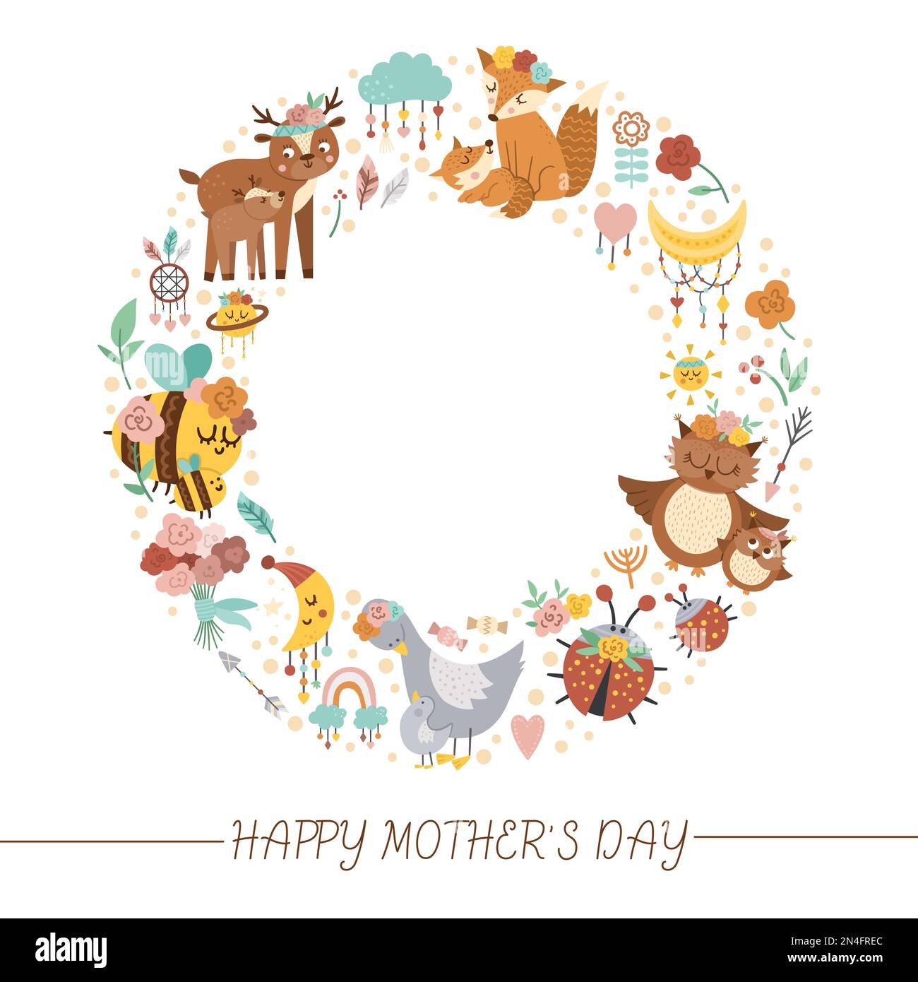 Boho wreath clipart hi-res stock photography and images - Alamy