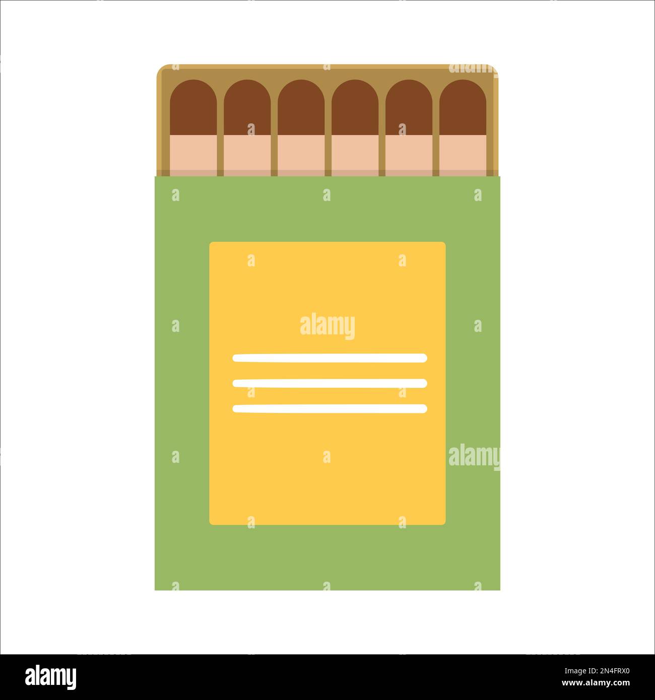 Vector match box icon isolated on white background. Burning stick ...