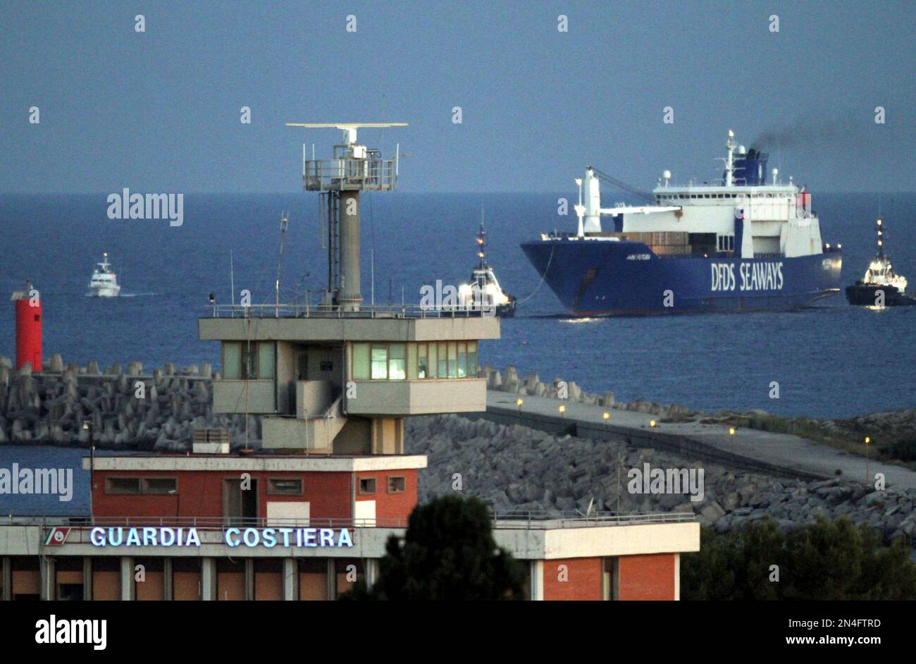 The Danish cargo ship Ark Futura arrives at Gioia Tauro port, southern ...
