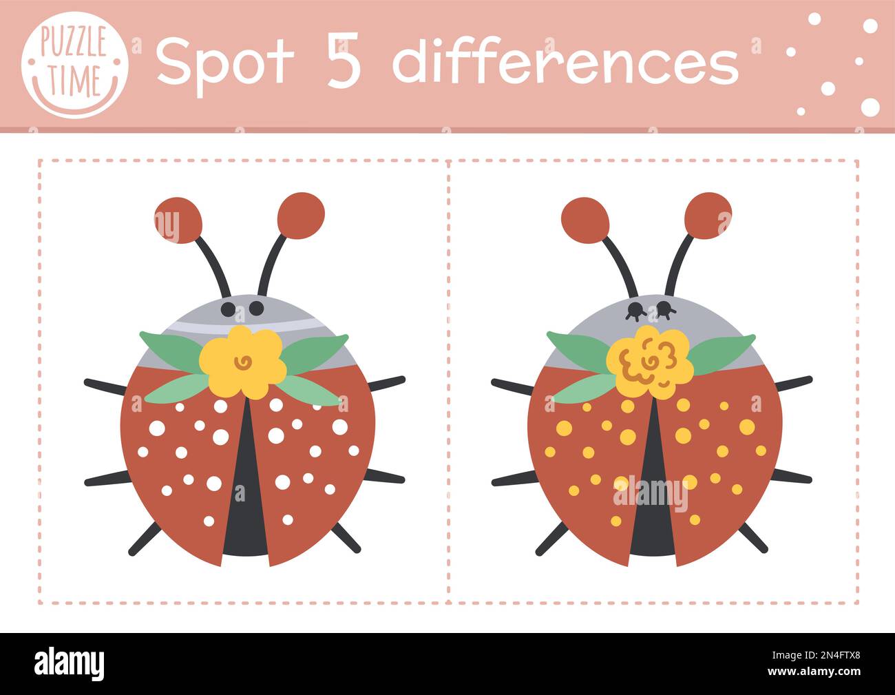 Find differences game for children. Woodland educational activity with ...