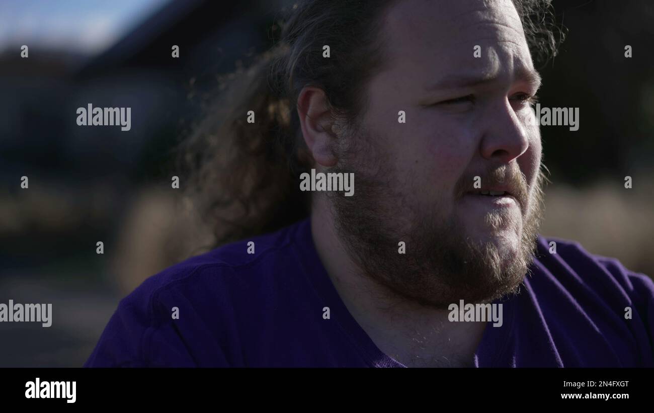 Stressed young man feeling anxiety. Upset desperate person standing ...