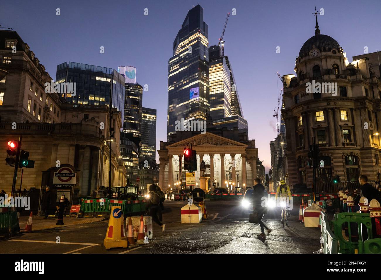 An early clear winter's morning outside the Bank of England and The ...