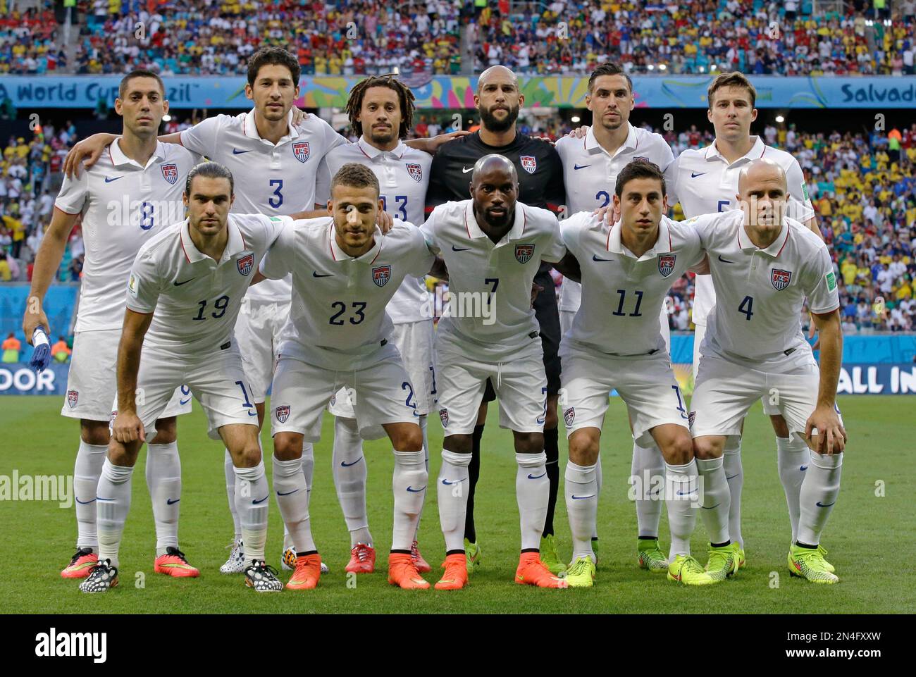 The United States team pose for a group photo before the World Cup ...