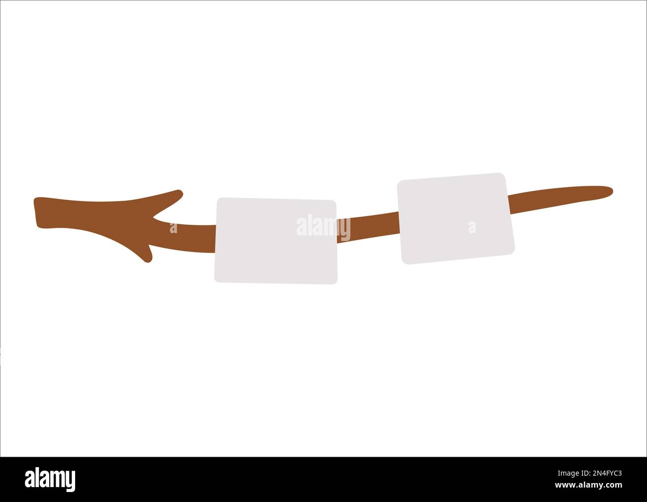 Vector marshmallow on tree twig icon. Summer outdoor grill food ...