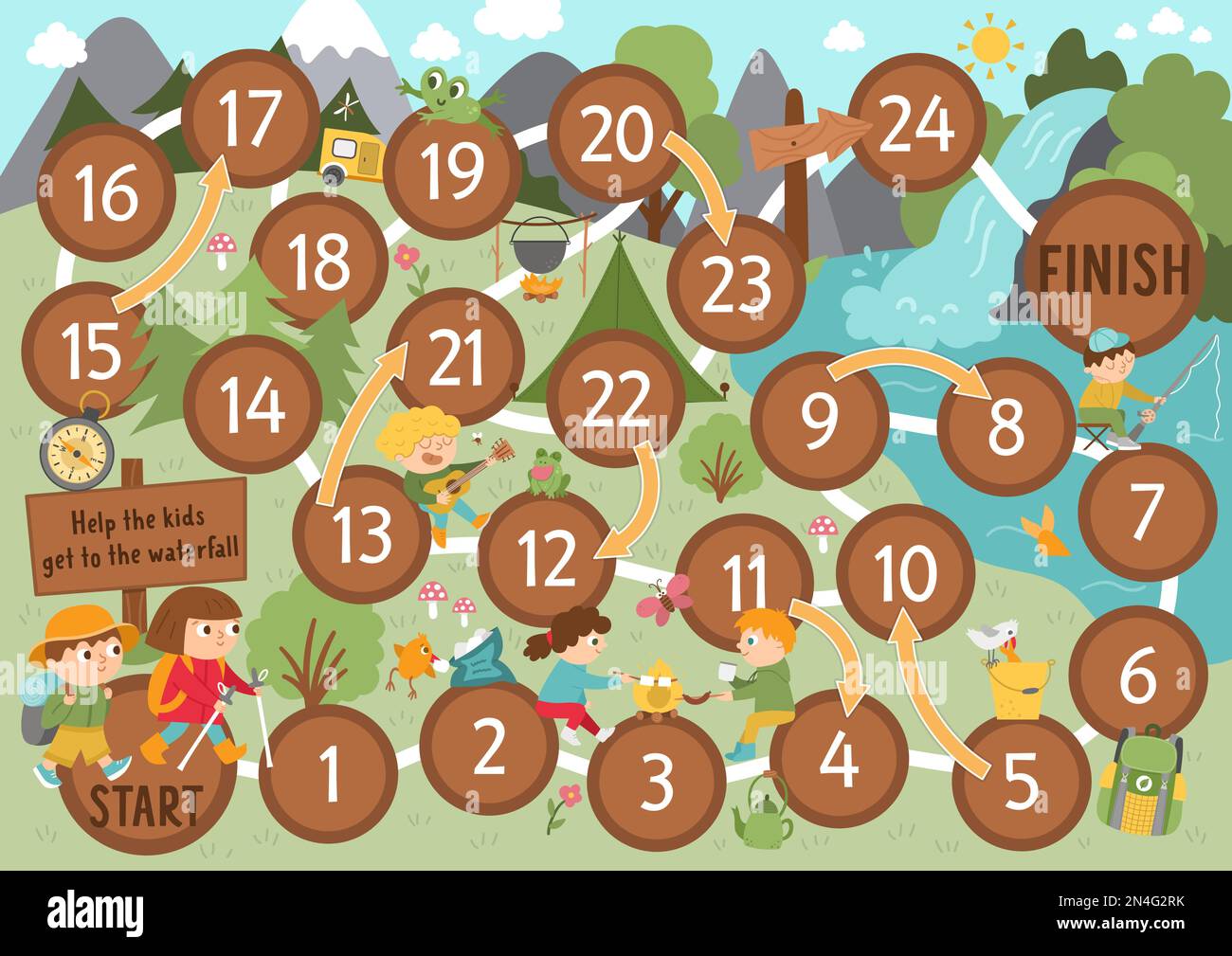 Vector illustration family going hiking Stock Vector Images - Alamy