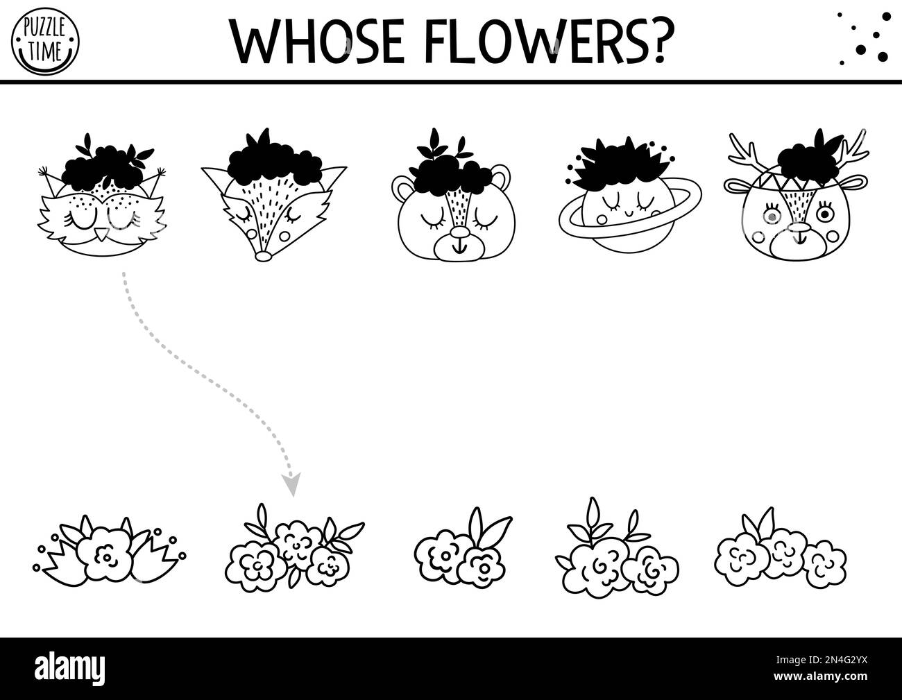 Mothers day black and white shadow matching activity for children with ...