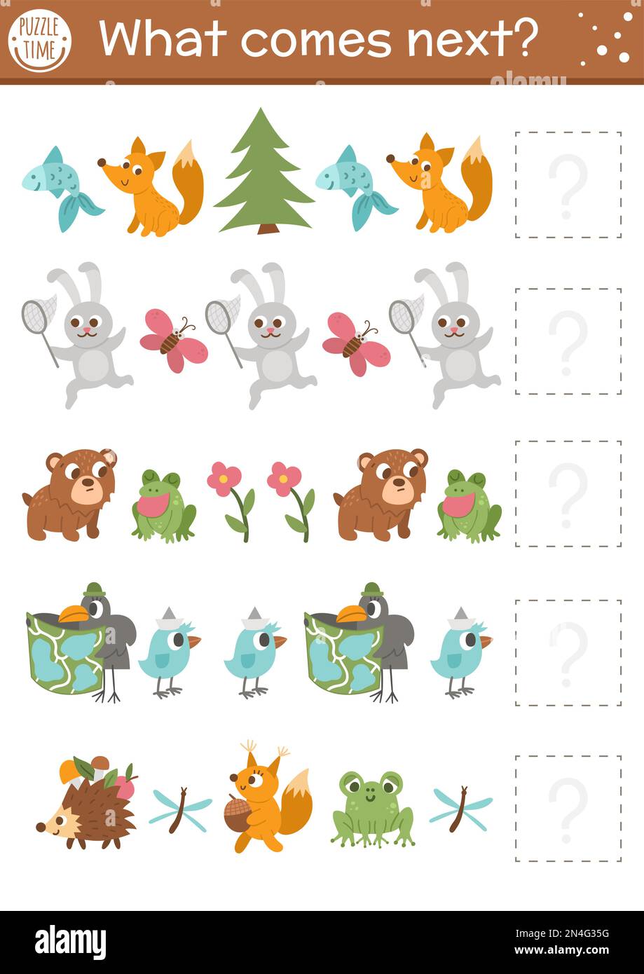 What comes next. Forest matching activity for preschool children with ...