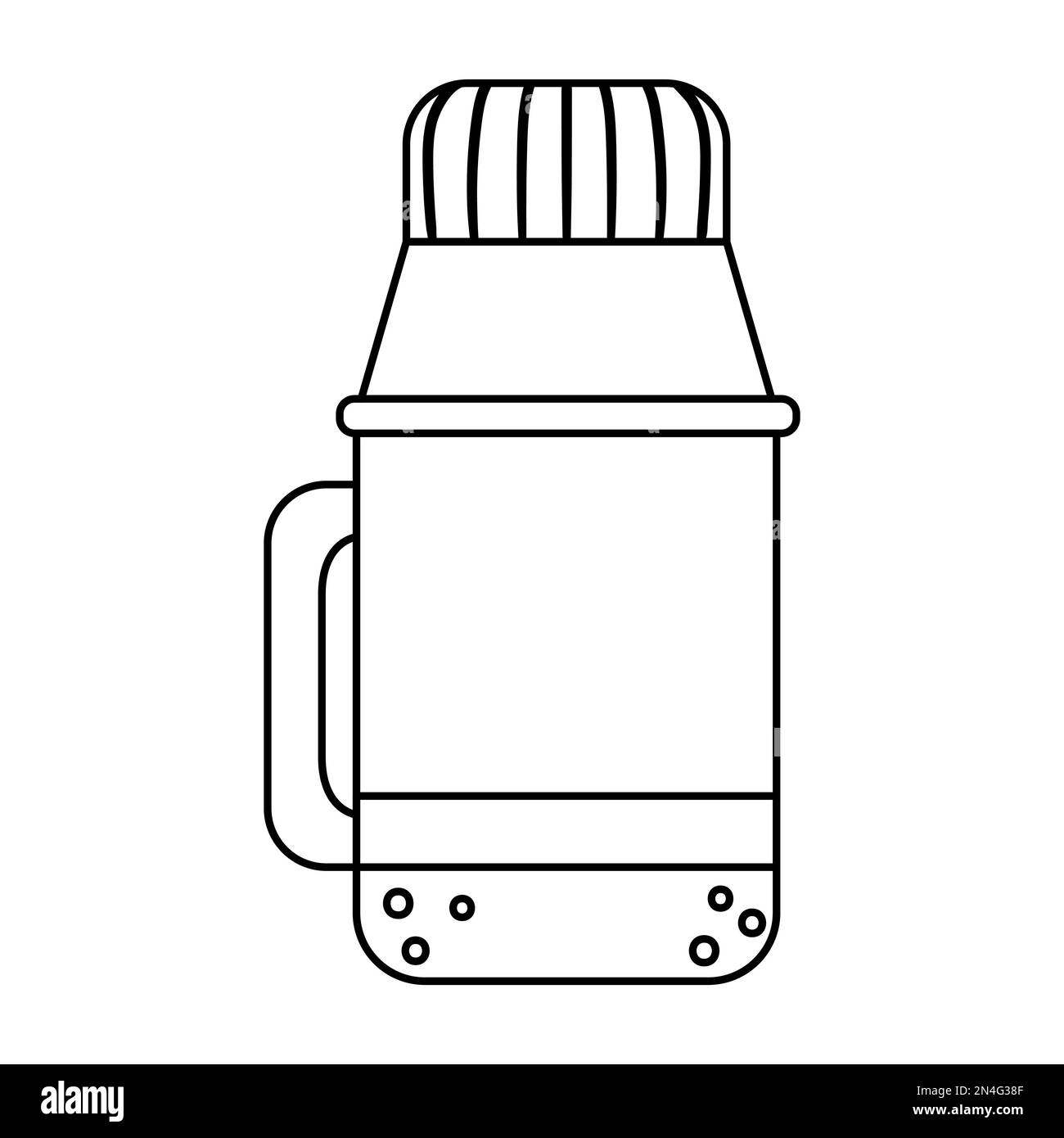 Vector black and white thermos bottle isolated on white background ...