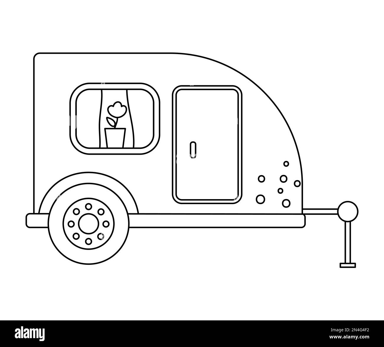 Trailer house vehicle line Stock Vector Images - Alamy