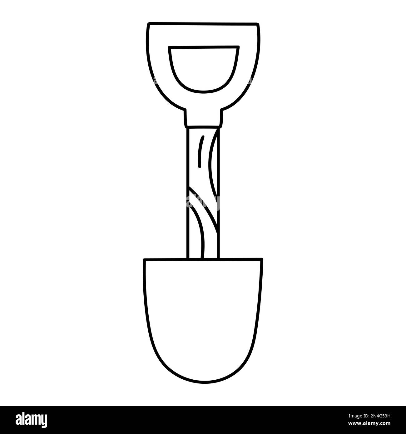 Vector black and white spade illustration isolated on white background ...