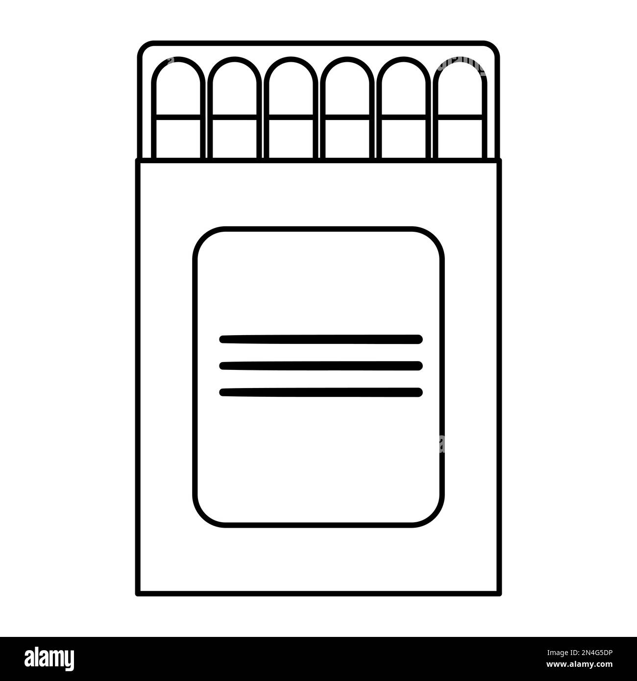 Vector black and white match box icon isolated on white background ...