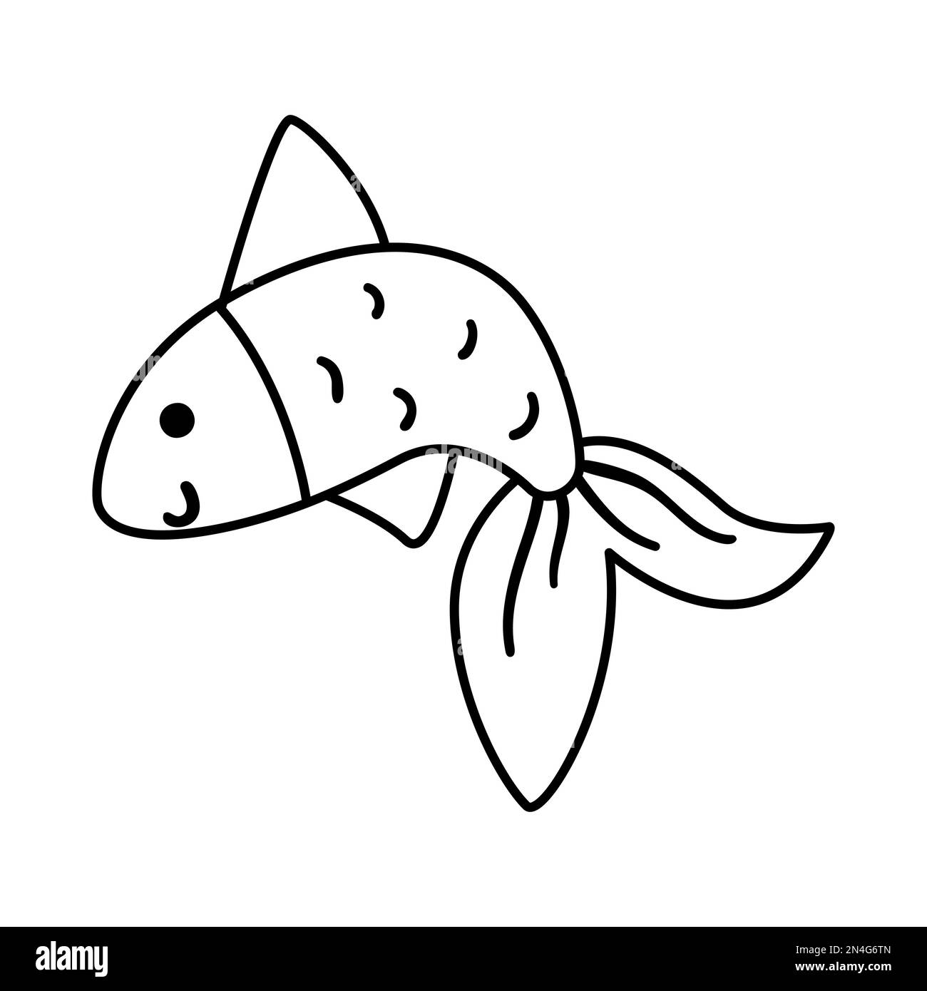 Fish coloring page drawing for kids Cut Out Stock Images & Pictures - Alamy