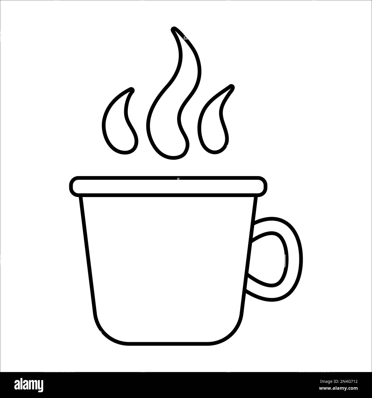 Vector black and white cup with steam isolated on white background ...