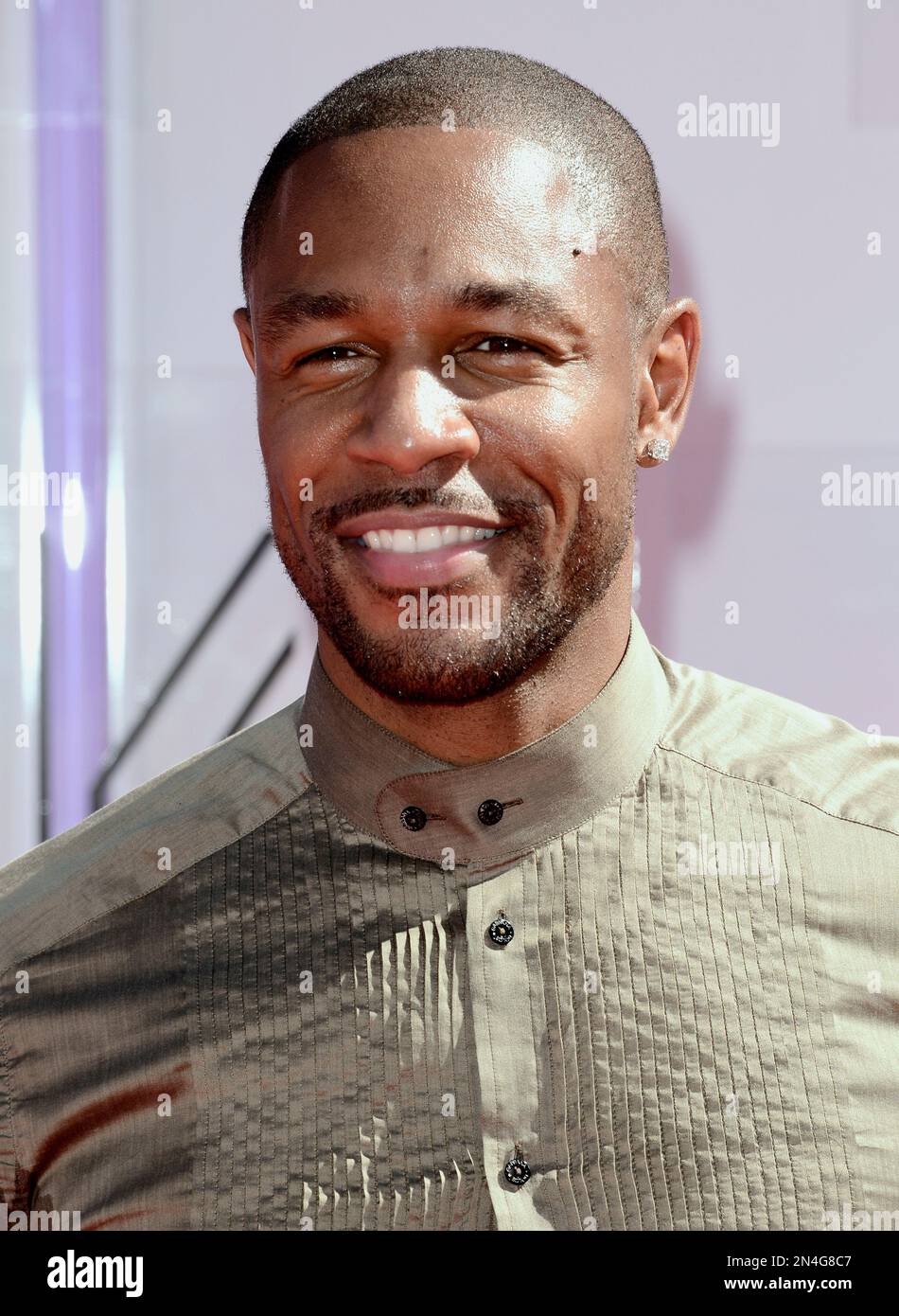 Tank arrives at the BET Awards at the Nokia Theatre on Sunday, June 29 ...
