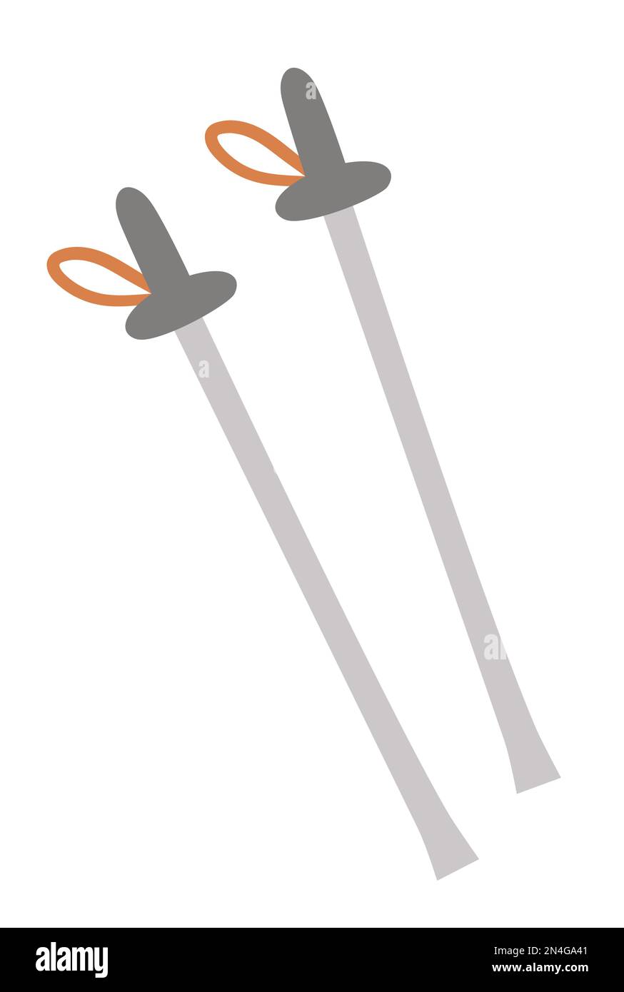 Vector walking sticks. Nordic trekking equipment isolated on white ...