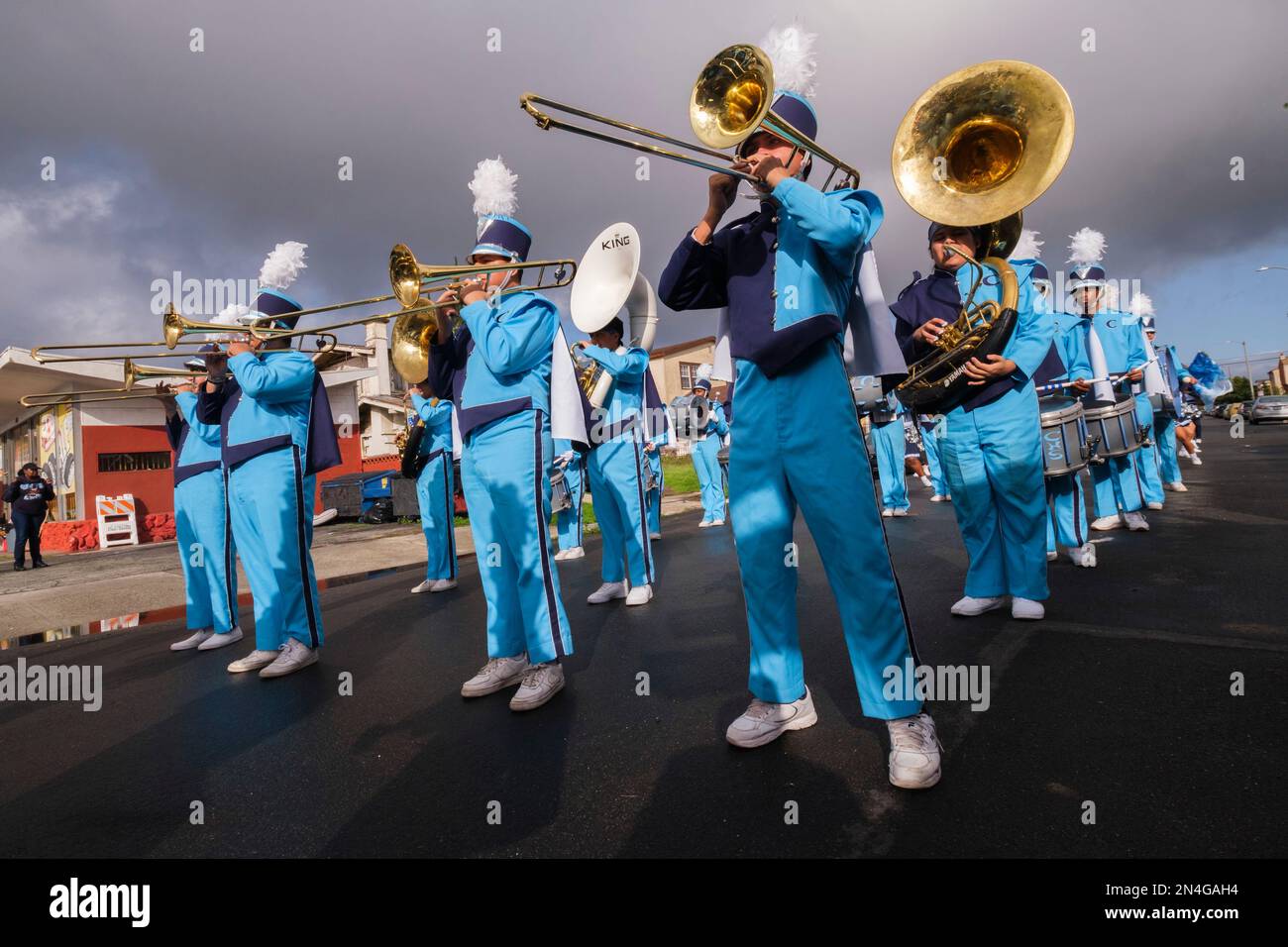 Martin Luther King Day parade. South Los Angeles. Western Ave and ...