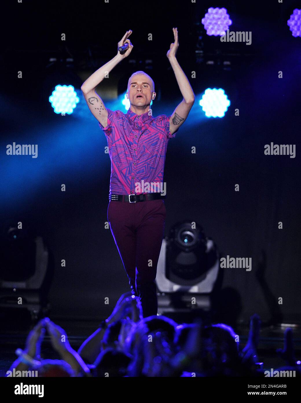 Tyler Glenn of Neon Trees performs at the iHeartRadio Ultimate Pool ...