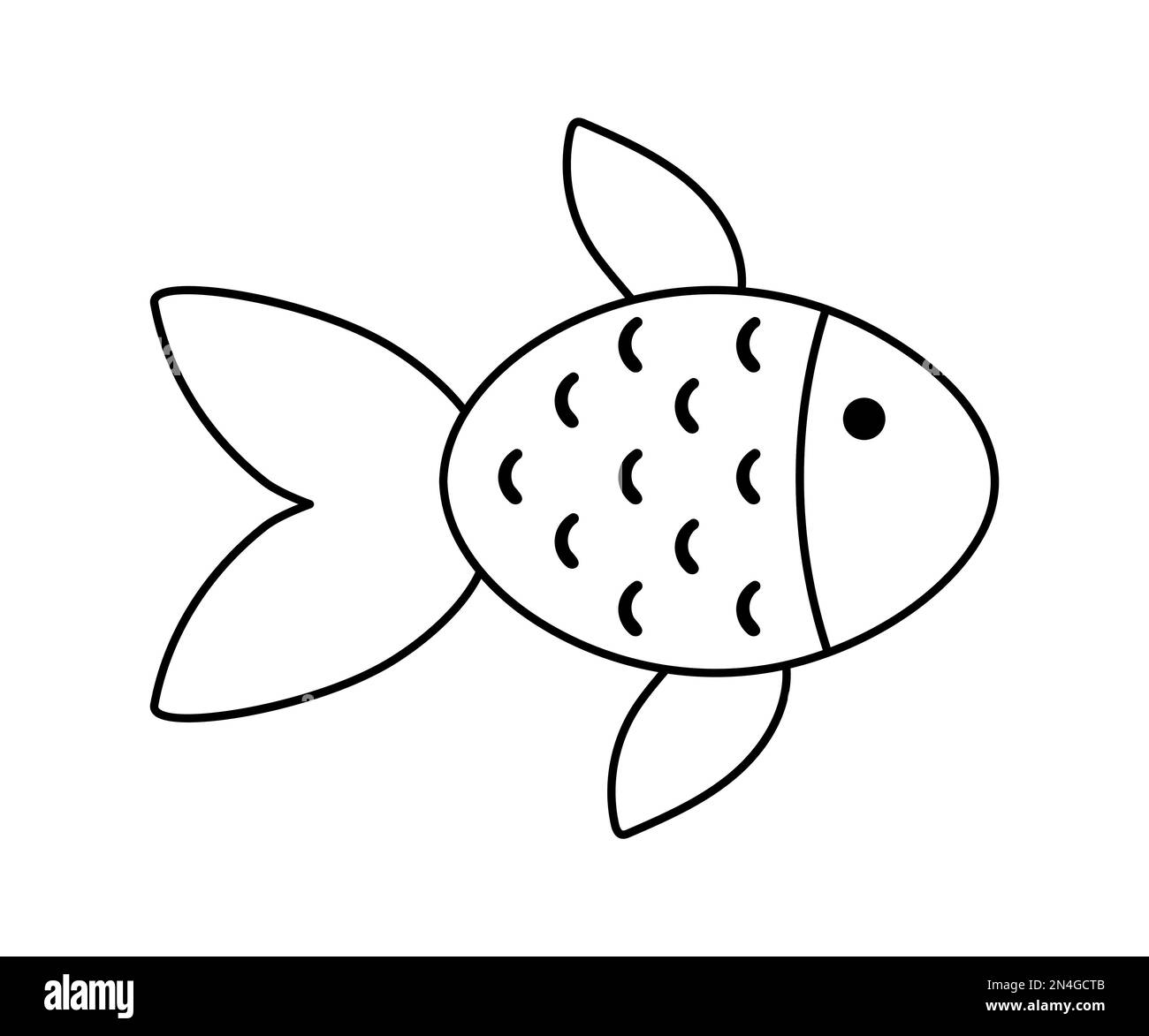Fish coloring page drawing for kids Cut Out Stock Images & Pictures - Alamy