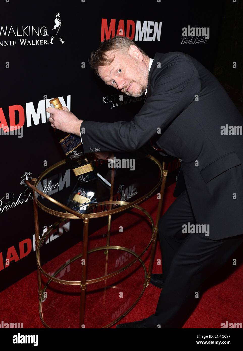 EXCLUSIVE - Jared Harris signs a personalized bottle of Johnnie Walker ...
