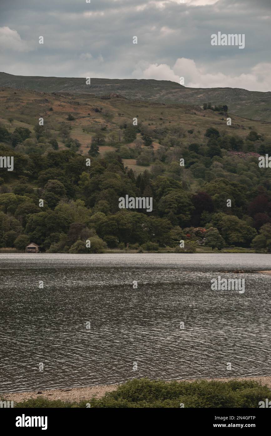A vertical of mesmerizing the Rydal Water and surrounding hills in Lake ...