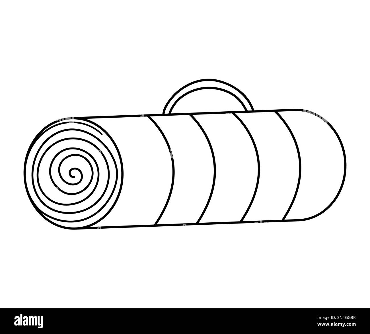 Vector black and white foldable roll mat icon isolated on white ...