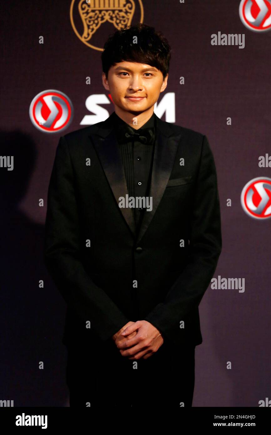 Taiwanese singer Chen Jian-wei arrives at the 25th Golden Melody Awards ...