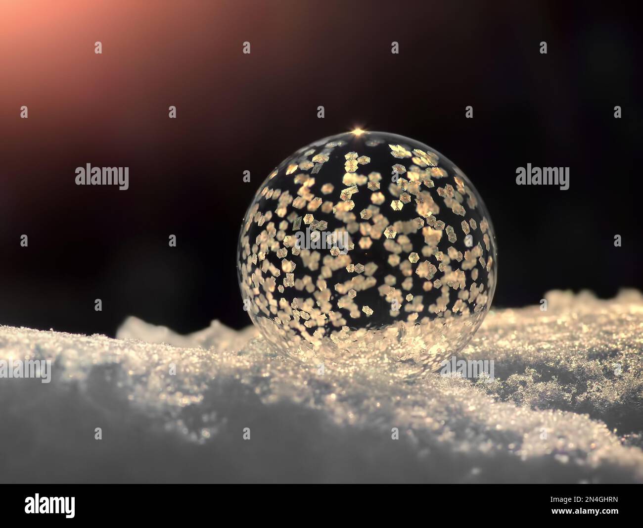 Frozen bubble, soap bubble in the frost Stock Photo - Alamy