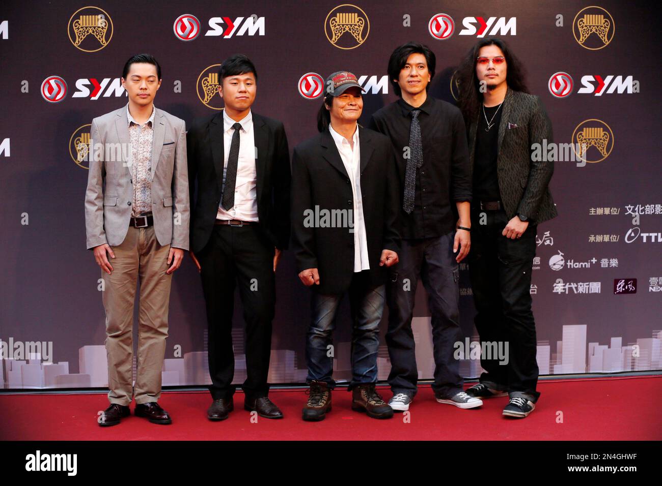 Taiwanese pop group Funky Brothers arrives at the 25th Golden Melody ...