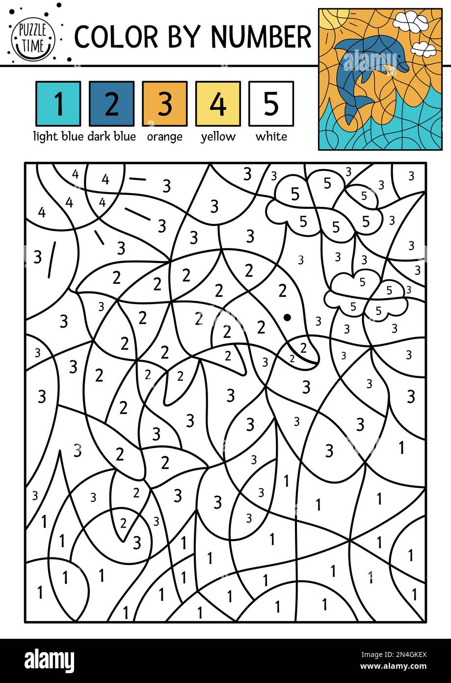 Printable coloring page blue Stock Vector Images - Alamy