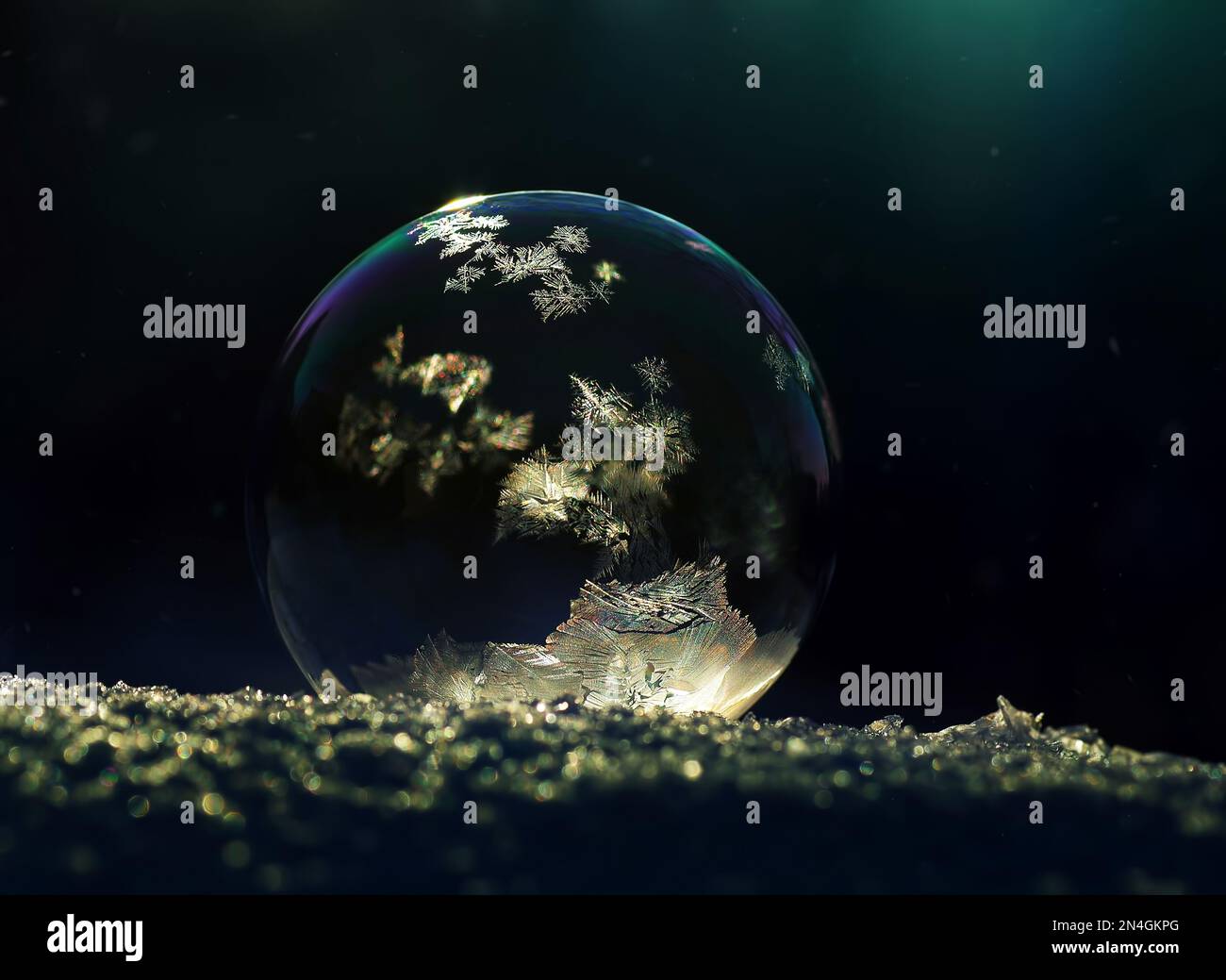 Frozen bubble, soap bubble in the frost Stock Photo - Alamy