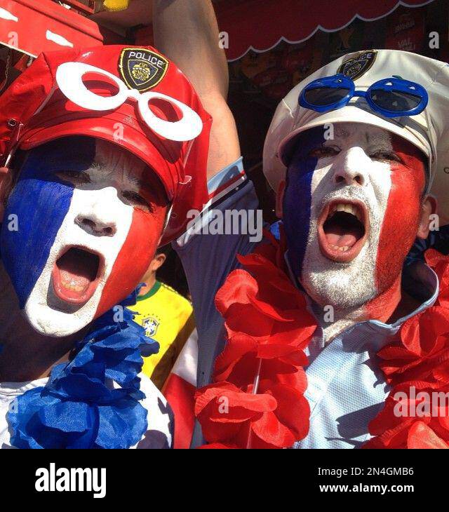 French fans at Maracana stadium, Rio de Janeiro. (AP Photo/Natacha ...