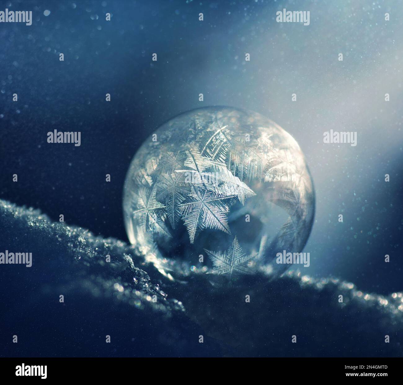 Frozen bubble, soap bubble in the frost Stock Photo - Alamy