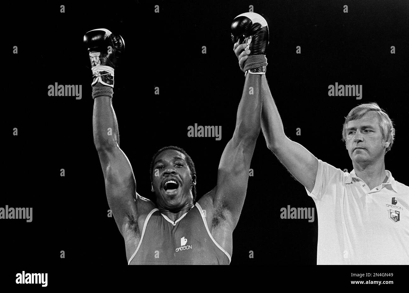 Henry Tillman of Los Angeles, celebrates his win over Mike Tyson of ...