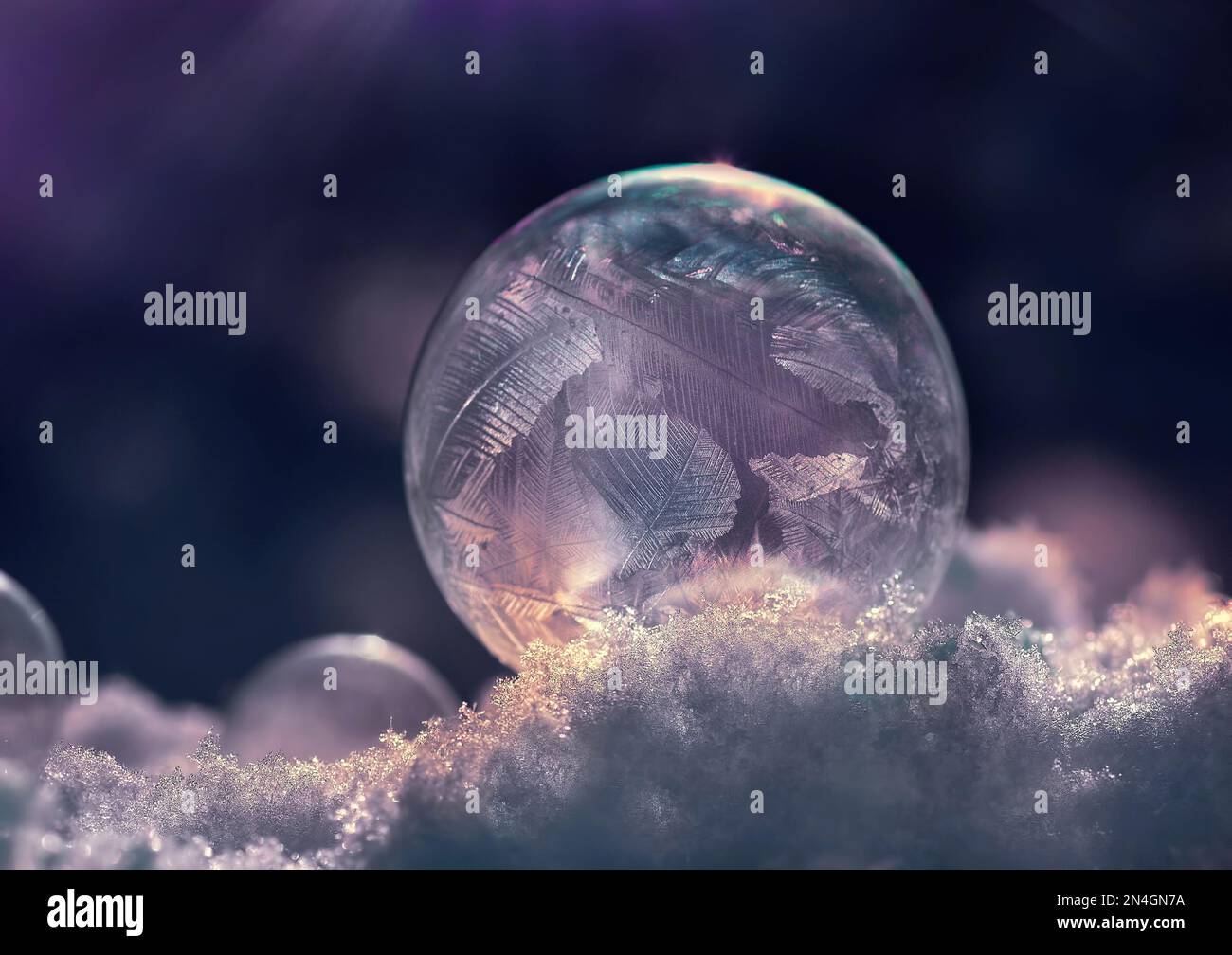 Frozen bubble, soap bubble in the frost Stock Photo - Alamy