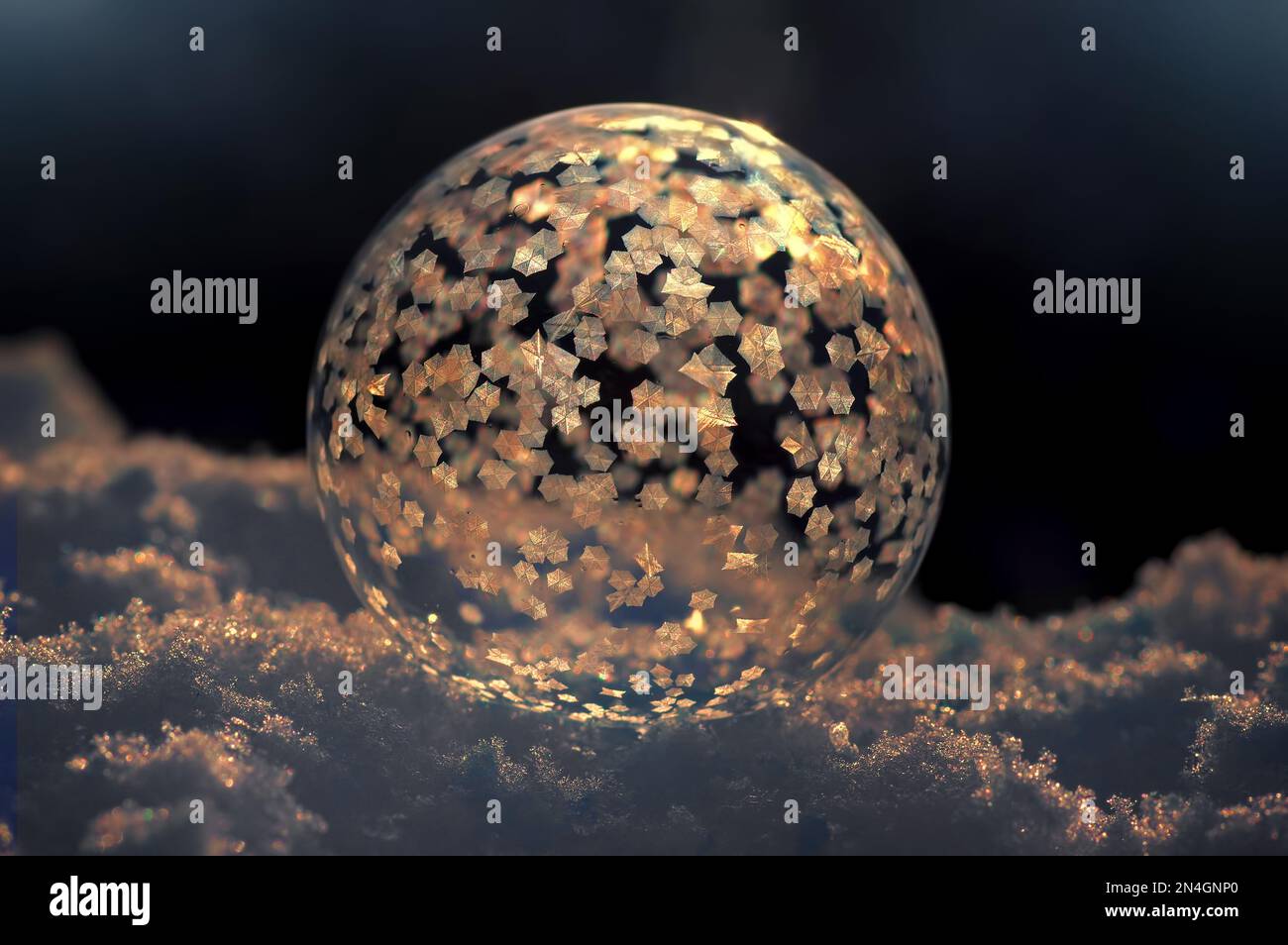 Frozen bubble, soap bubble in the frost Stock Photo - Alamy