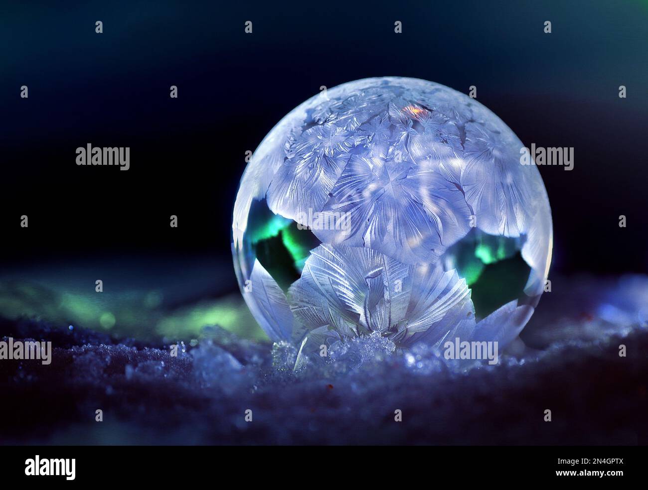 Frozen bubble, soap bubble in the frost Stock Photo - Alamy