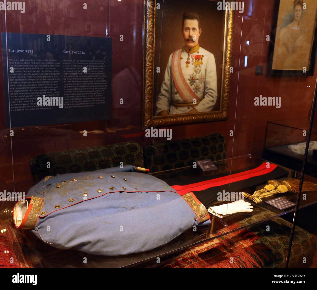 The blood soaked uniform jacket worn by Austrian Archduke Franz ...
