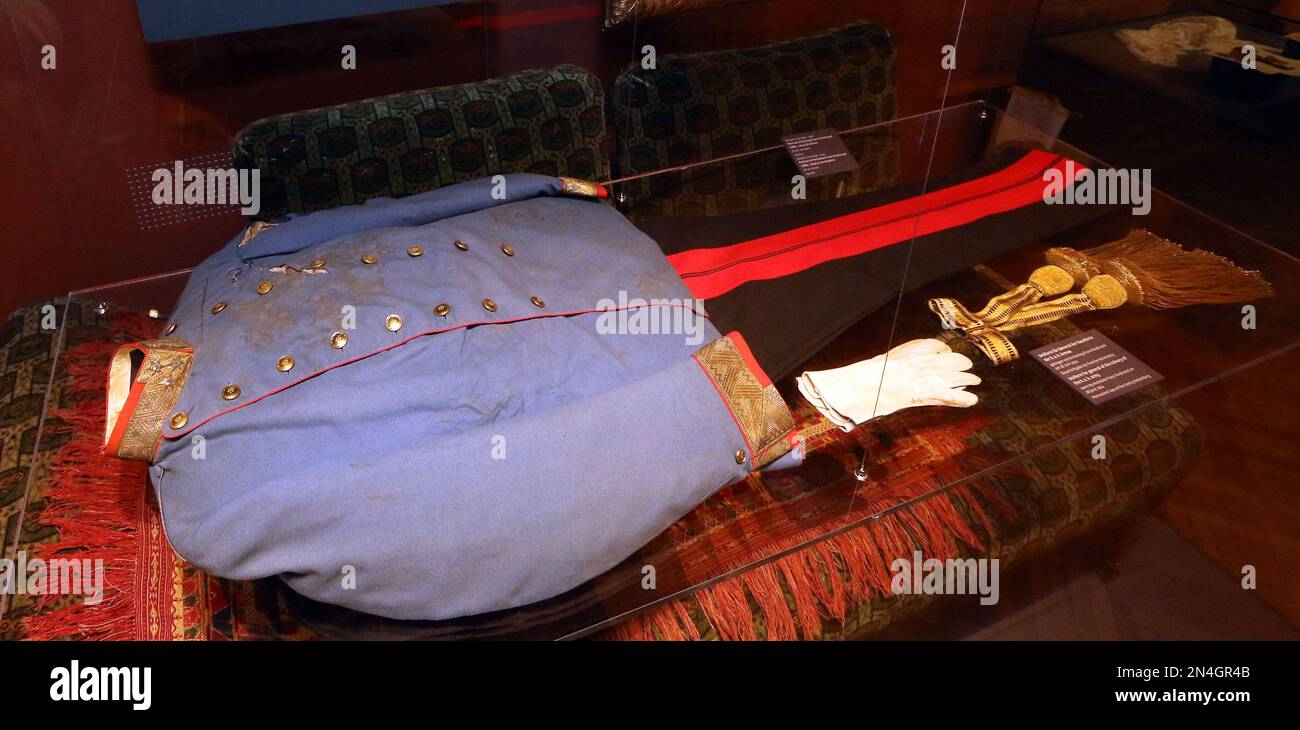 The blood soaked uniform jacket worn by Austrian Archduke Franz ...