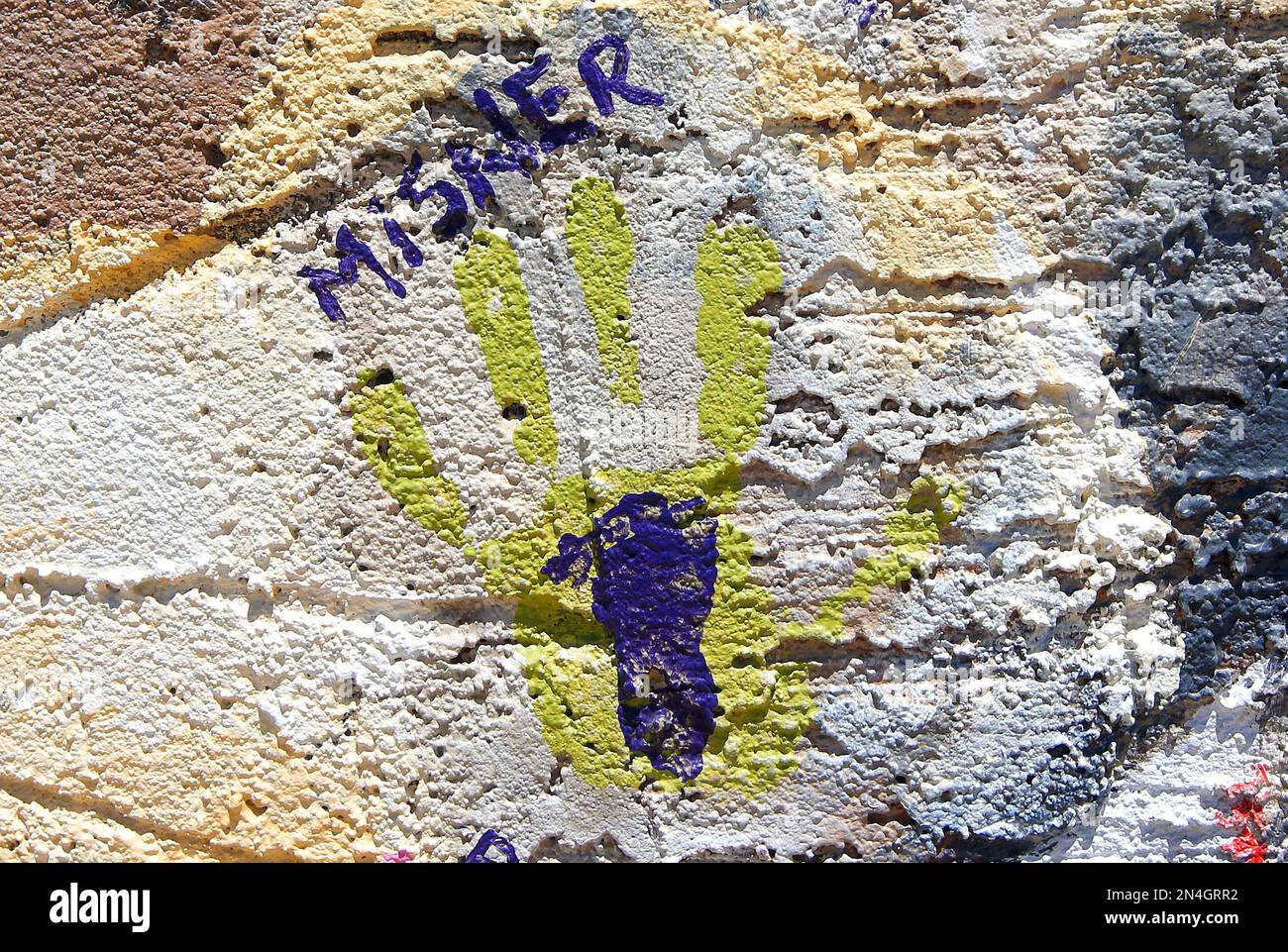 The handprint of Amanda Misner, wife of Sean Misner who perished as one ...