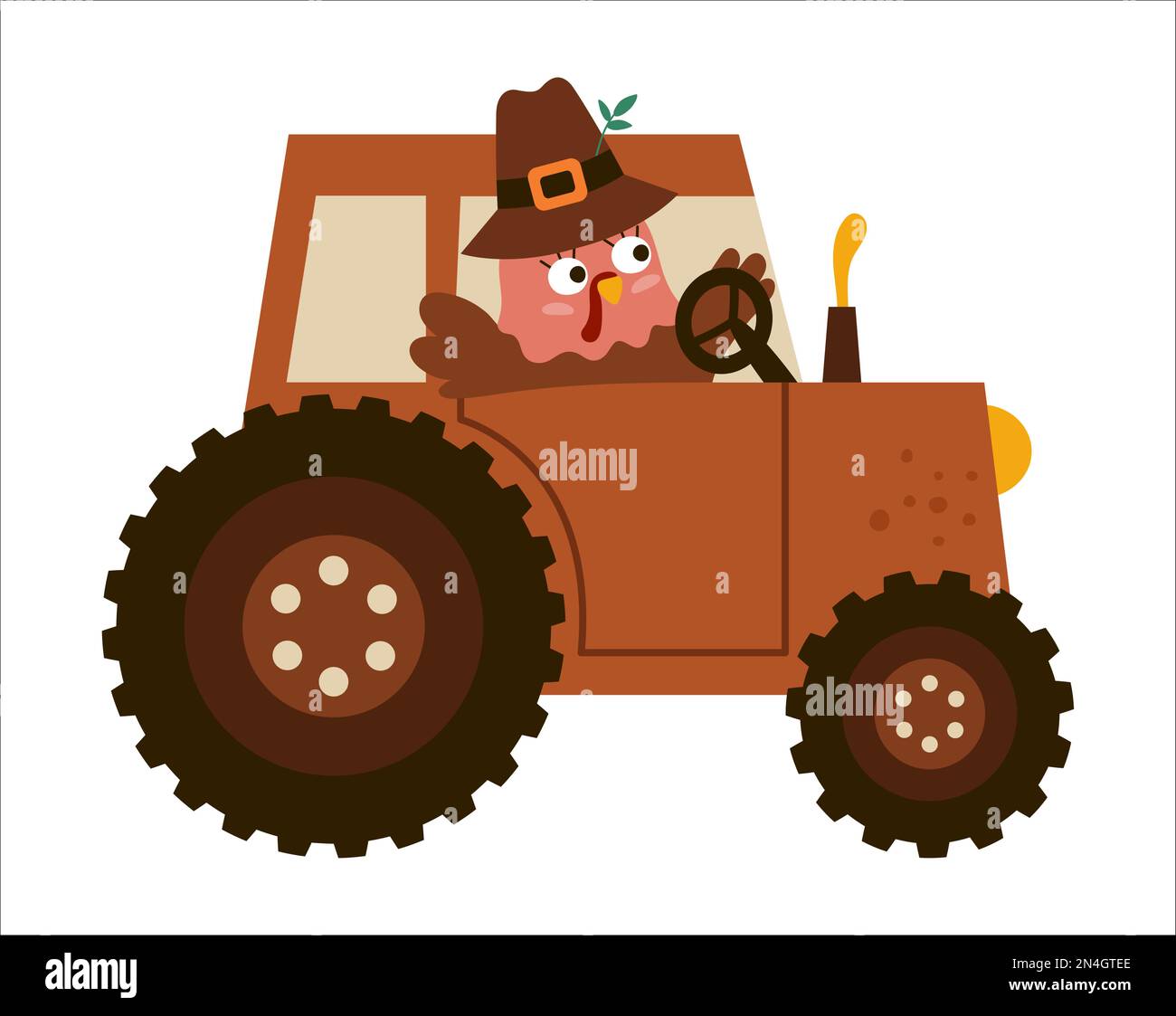 Vector Thanksgiving turkey in pilgrim hat. Autumn bird icon. Fall ...