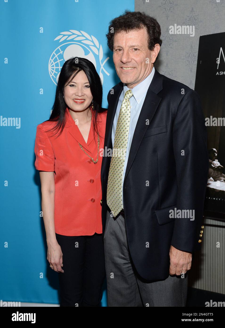 Authors Nicholas Kristof and wife Sheryl WuDunn attend the premiere of ...