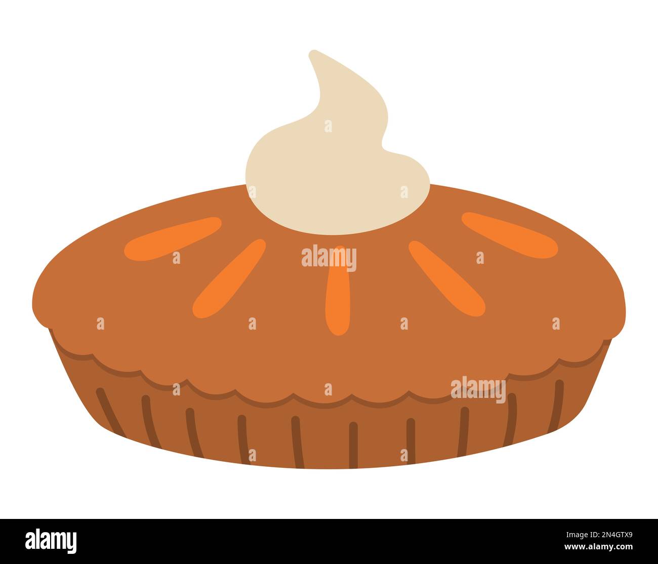 Vector traditional Thanksgiving pumpkin pie side view. Autumn dessert ...